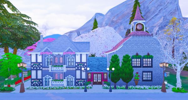 時計台の渡り廊下のある家 30×20区画 配布 – meonmeon